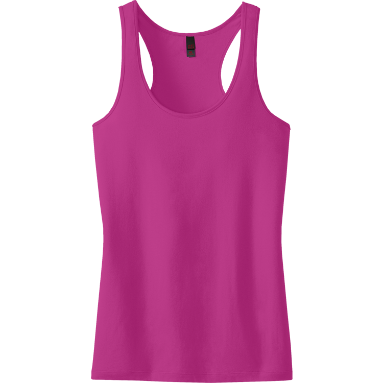Sandie Pink Raspberry Junior's 50/50 Cotton/Poly Tank Tops District ...
