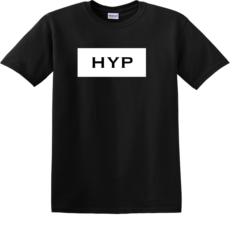 Hyp Logo Black Men's 100% Cotton T-Shirts Gildan 5000