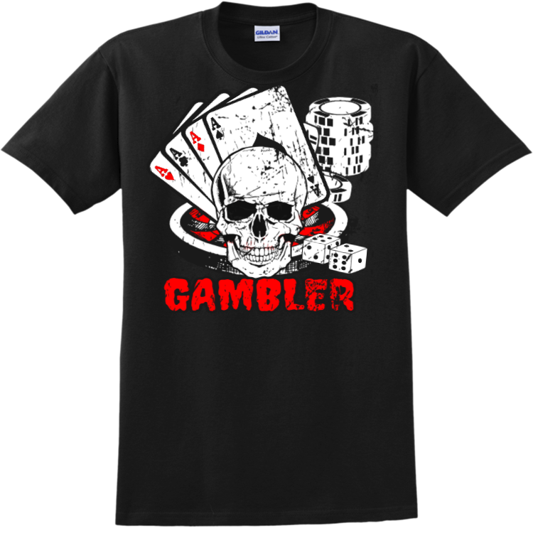 GAMBLER Adult 100% Cotton T-Shirts Gildan 2000