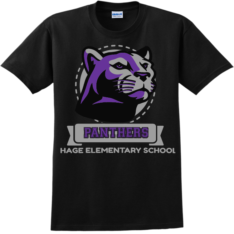 PANTHERS HAGE ELEMENTARY SCHOOL Adult 100% Cotton T-Shirts Gildan 2000