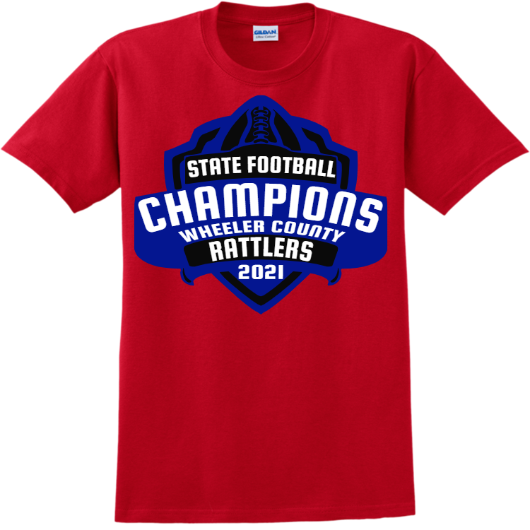 STATE FOOTBALL CHAMPIONS 2021 Adult 100% Cotton T-Shirts Gildan 2000