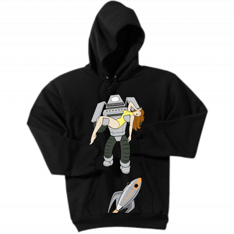Robot v alien Men's 50/50 Cotton/Polyester Hoodies Port And Company PC78H