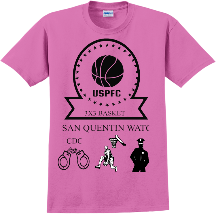 USPFC 3X3 BASKETBALL CDCR SAN QUENTIN WATCHDOGS Adult 100% Cotton T ...