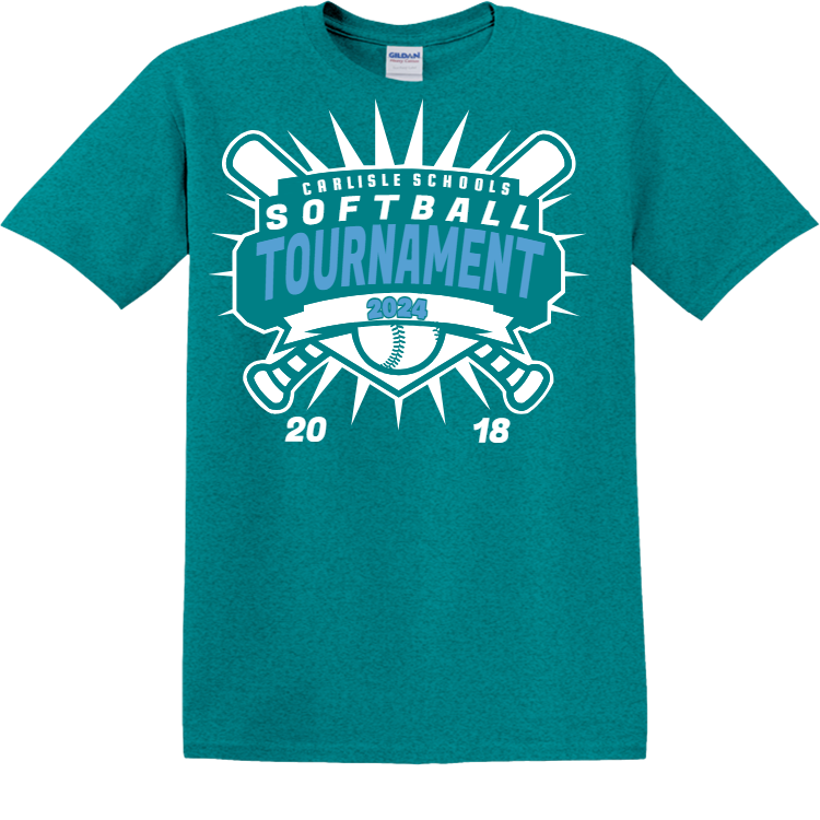 CARLISLE SCHOOLS SOFTBALL TOURNAMENT 2024 20 18 Men's 100% Cotton T ...